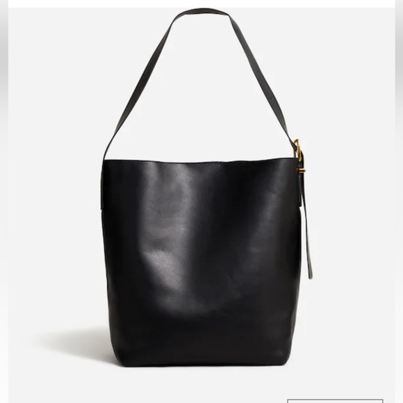 Madewell | Bags | Madewell Black Leather Tote With Gold Accent | Poshmark